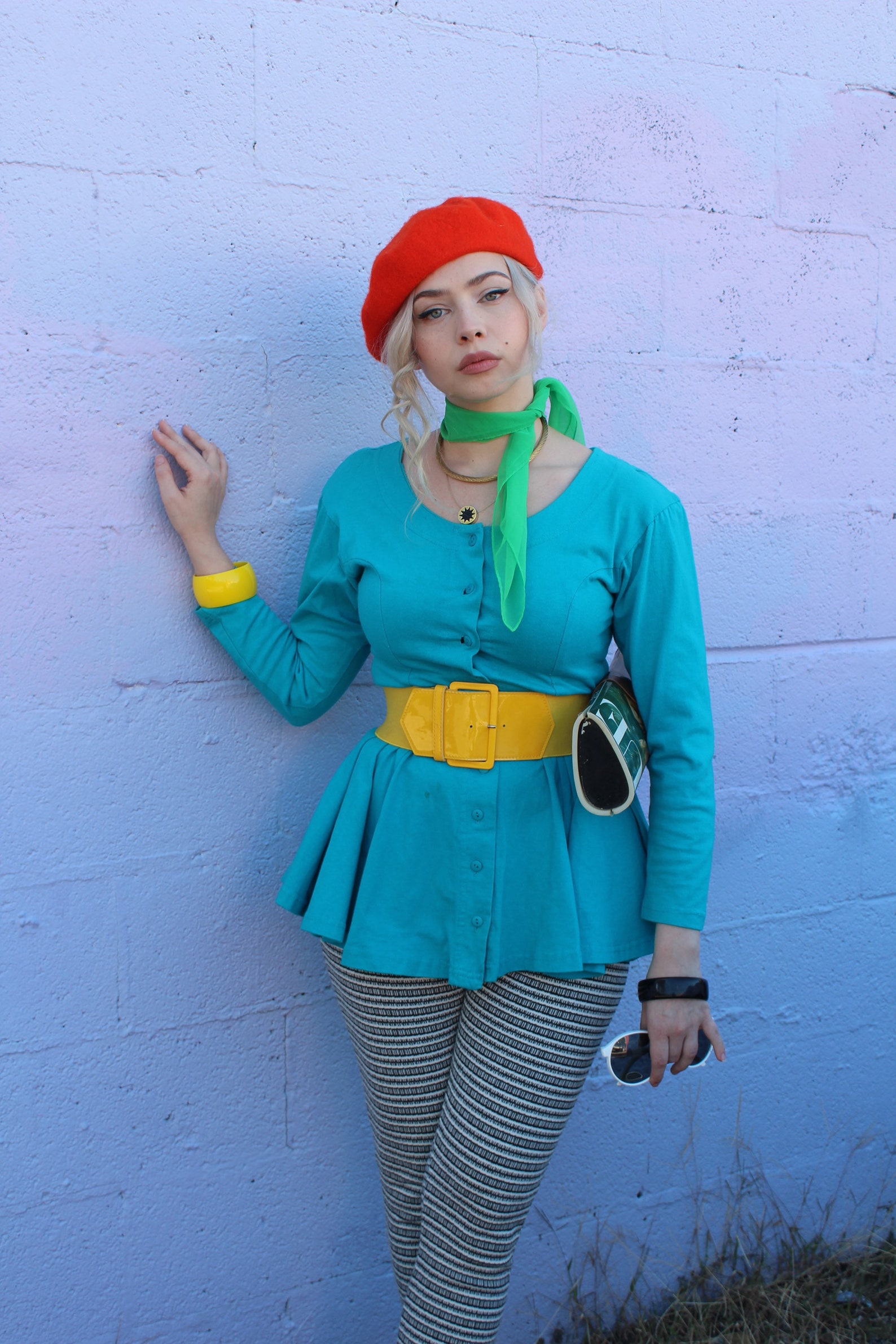 1980s Electric Blue Cotton Button Front Long Sleeve Top With Peplum - Etsy