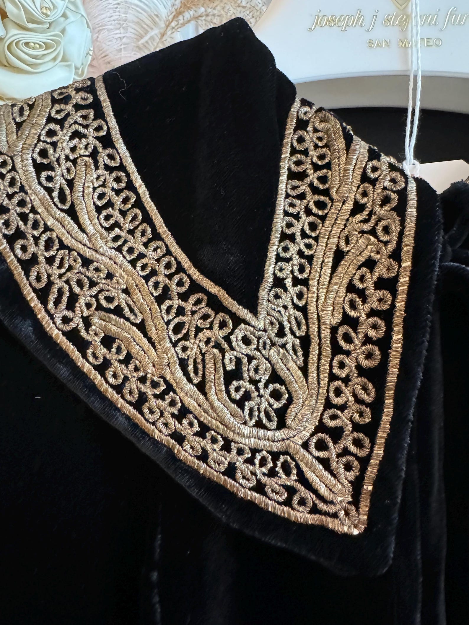1930s Black Silk Velvet Dressing Gown With Metal Collar - Etsy