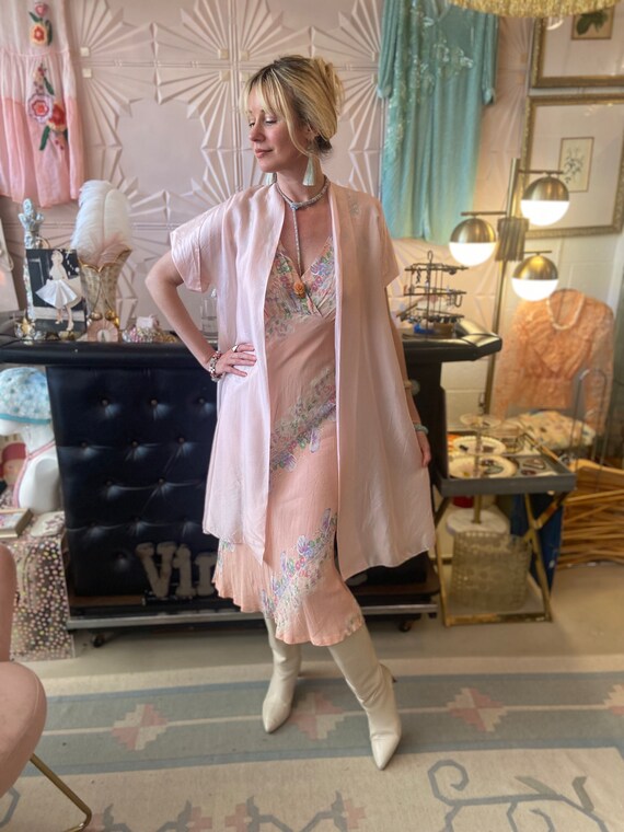 1940s Pink Sheer Open Duster - Gem
