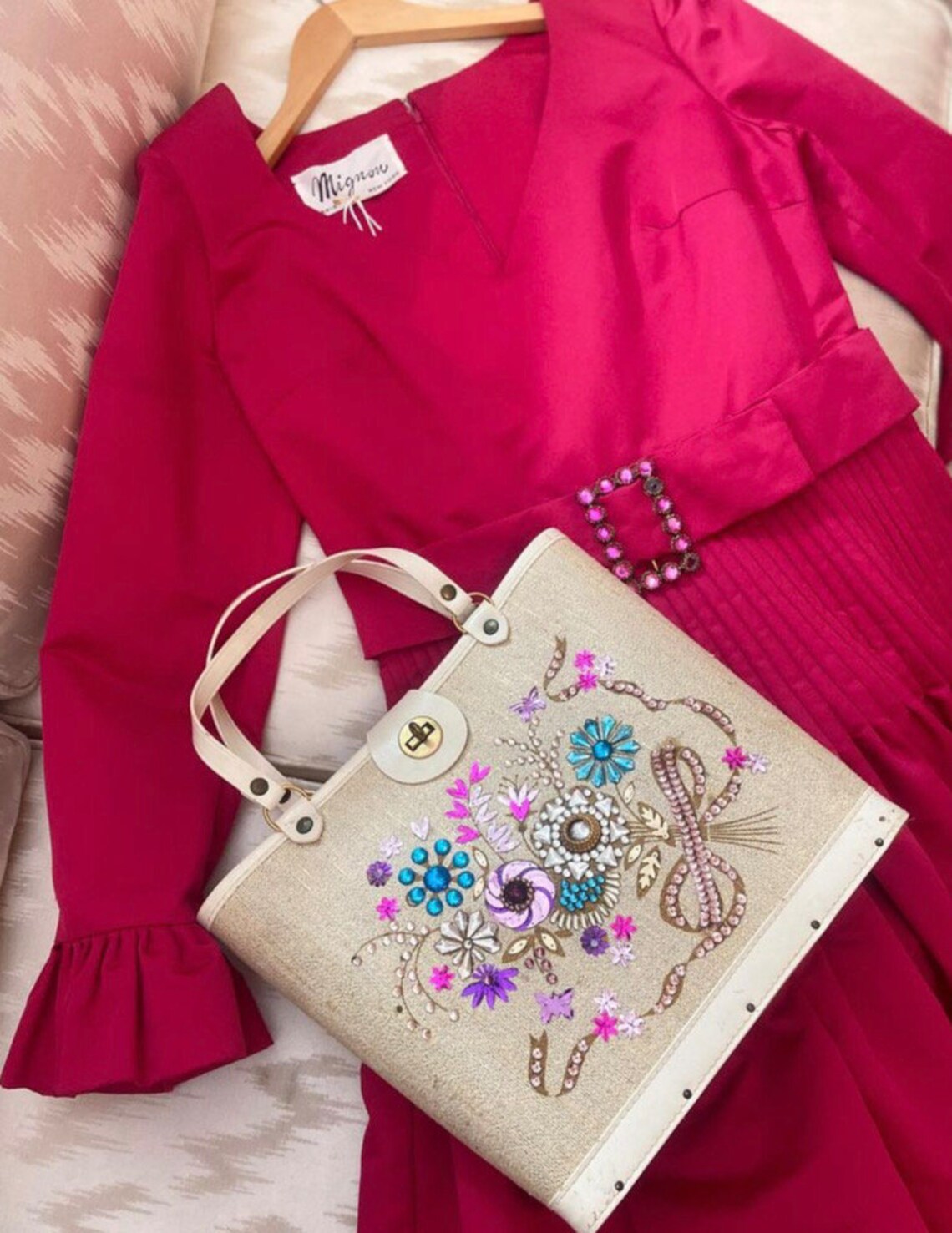 1960s Enid Collins Style Bag With Jewel Toned Embellishments - Etsy