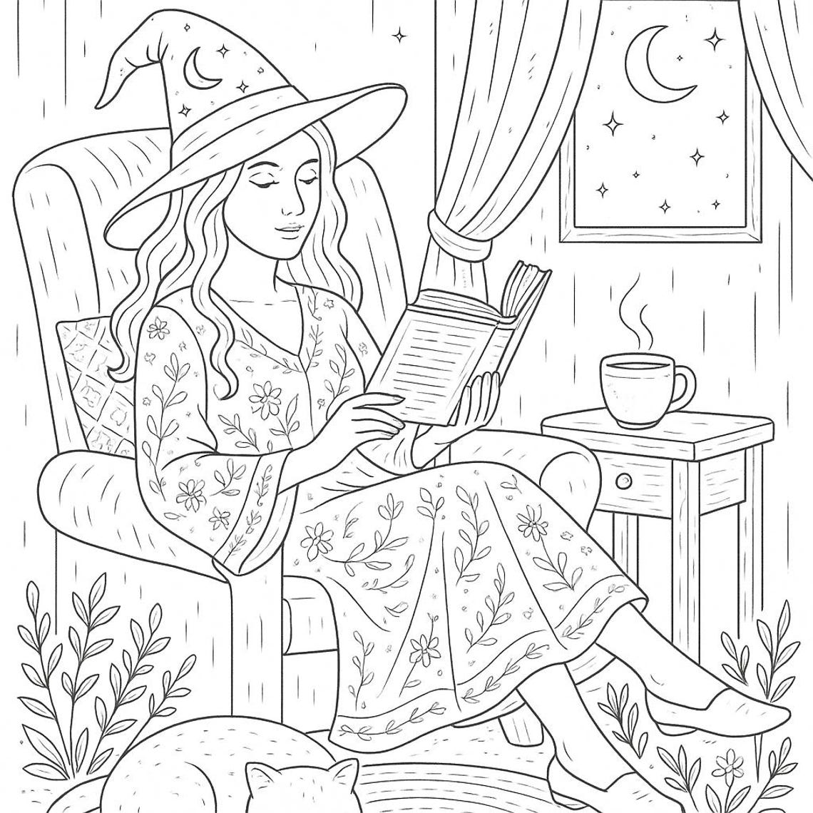 Spells, Starlight & Stillness: A Witch’s Coloring Book of Quiet Magic ...