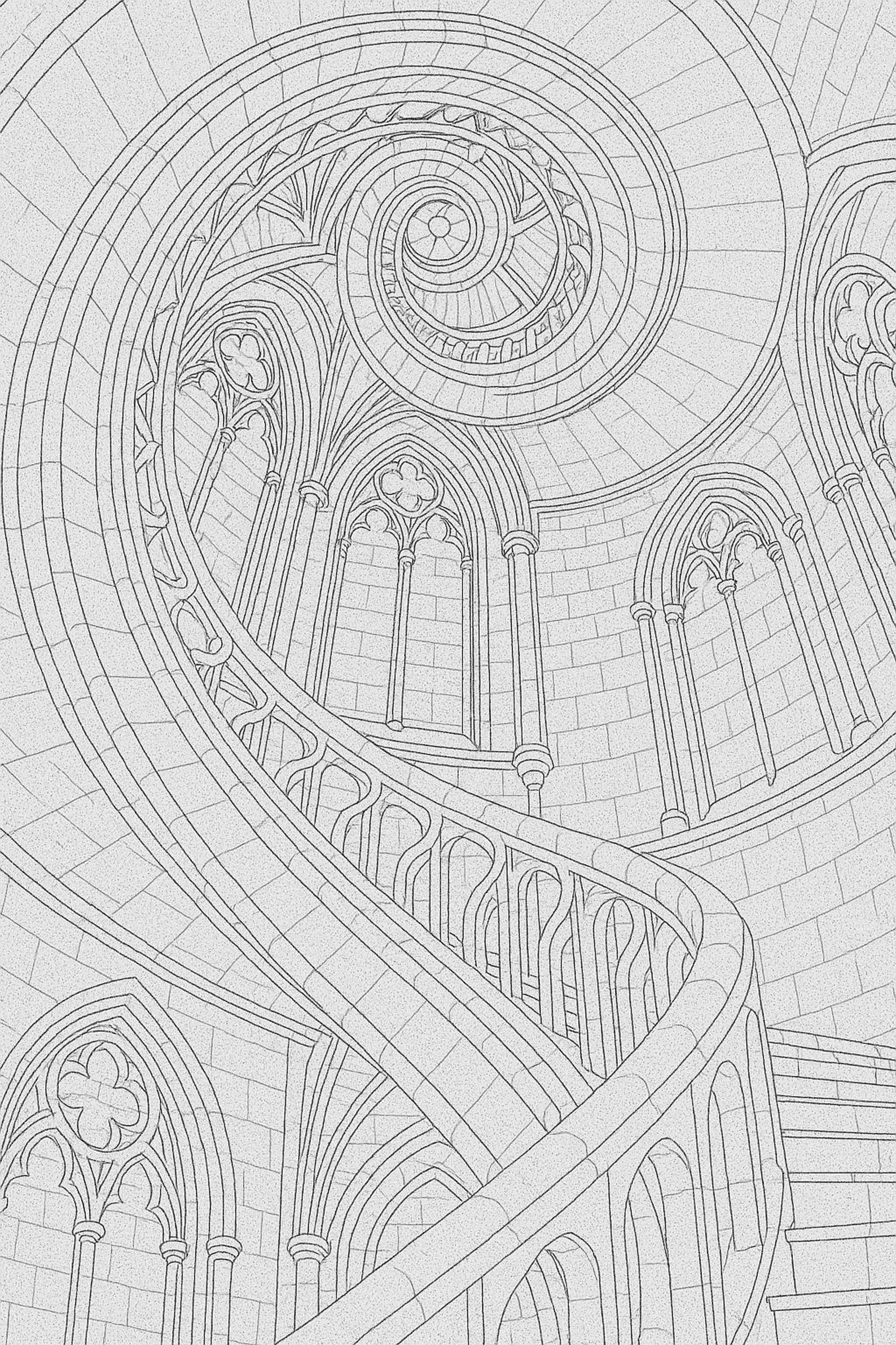 Gothic Cathedral Coloring Pages: Intricate Scenes (PDF Download) - Etsy
