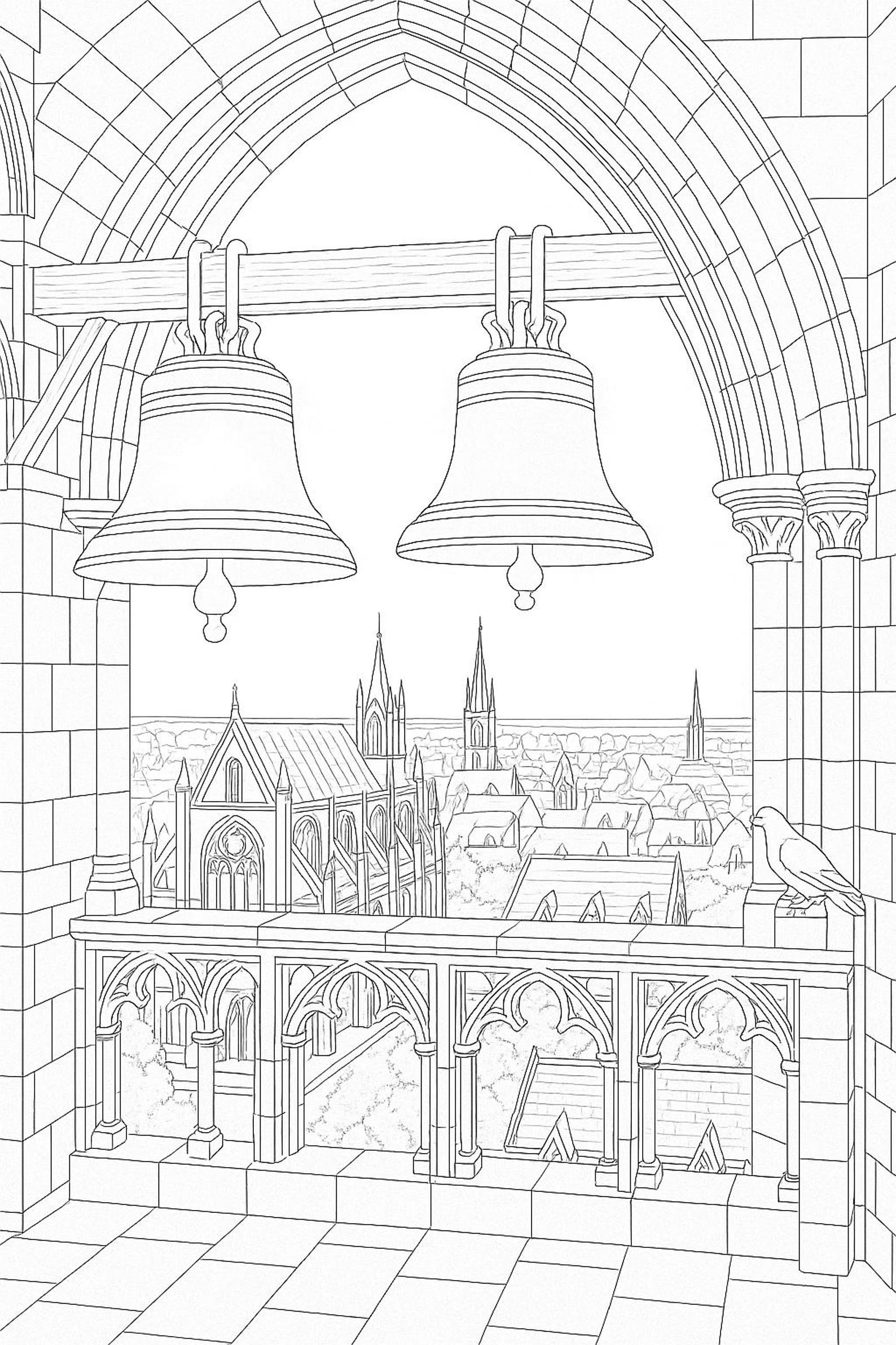 Gothic Cathedral Coloring Pages: Intricate Scenes (PDF Download) - Etsy