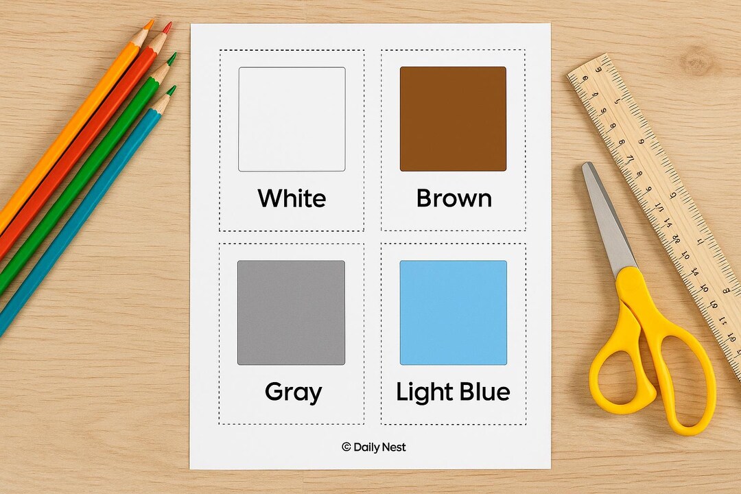 Learning Colors Flashcards: Toddler & Preschool Printable (PDF A4/US ...