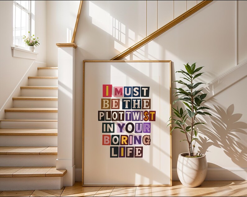 Funny Ransom Note Poster – Bold Typography Quote Print With Magazine ...