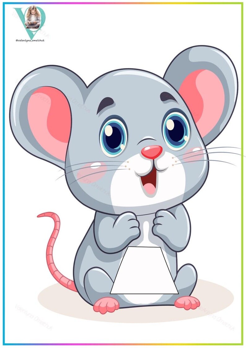 Montessori Shape Matching Game: Feed the Mouse Printable (PDF Download ...