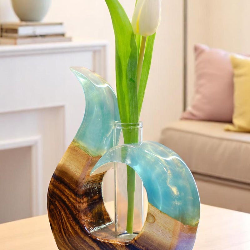 Black Resin & Epoxy Vase - Etsy UK
