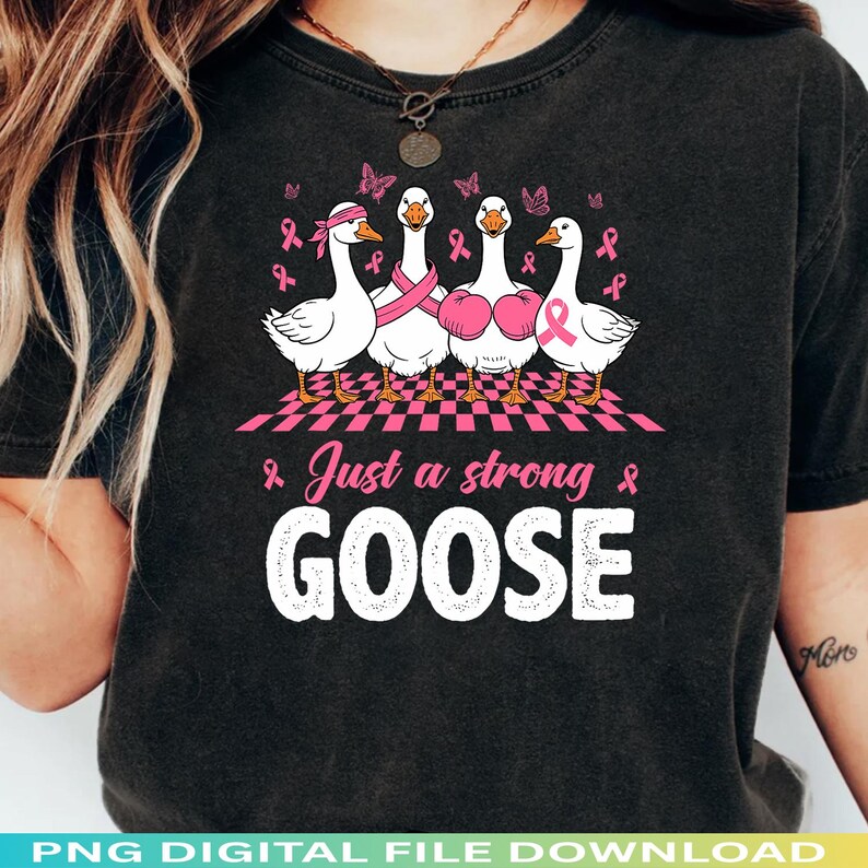 Strong Goose Ribbon PNG, Just A Strong Goose Breast Cancer Awareness ...