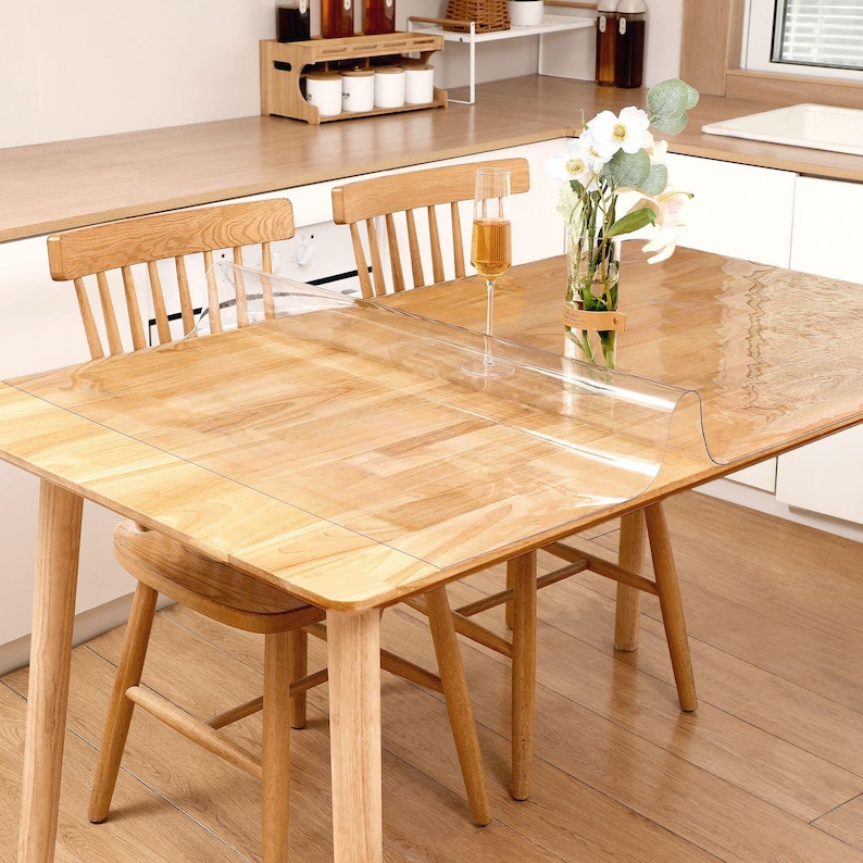 Custom Size Table Protector Cover, PVC Protector Mat for Dining Table ...