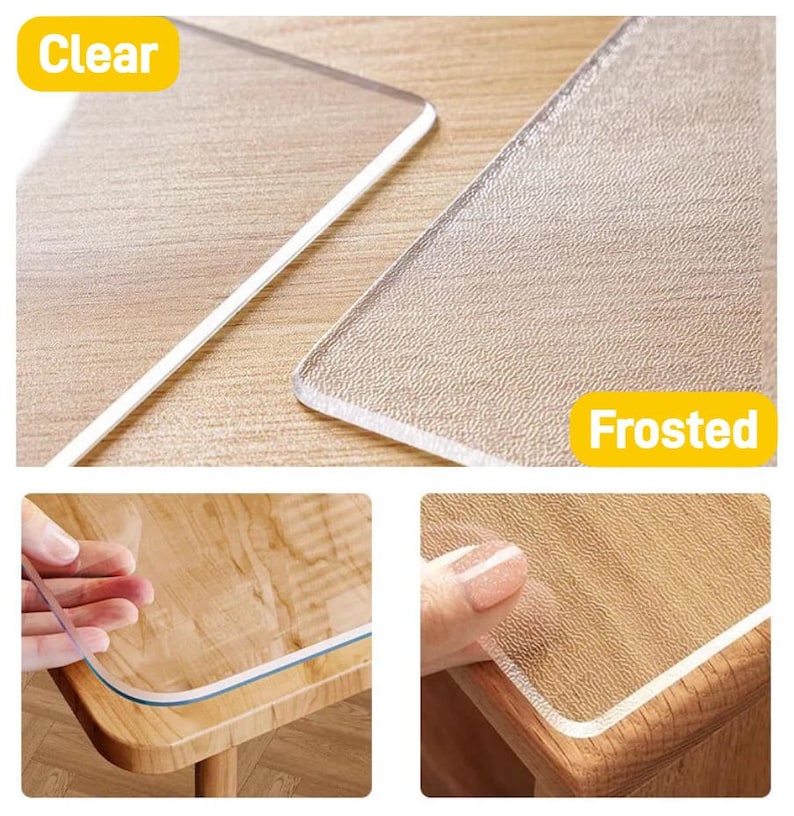 Custom Size Table Protector Cover, PVC Protector Mat for Dining Table ...
