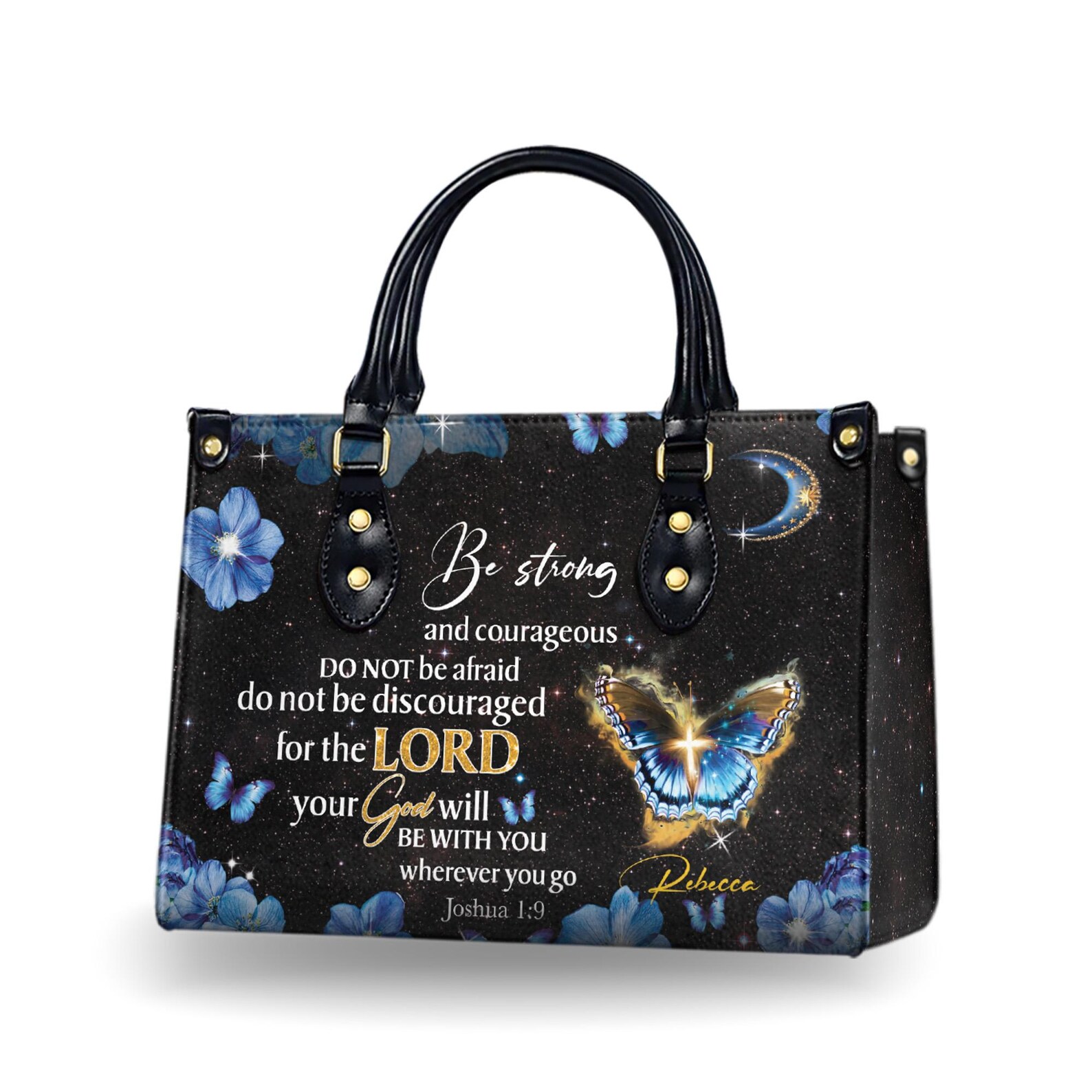 Personalized Christian Handbag – Custom Name Faith Purse – Joshua 1:9 ...