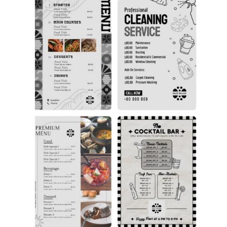 Custom Menu Card — Wedding Dinner Menu, Restaurant Menu ,coffee Menu ...