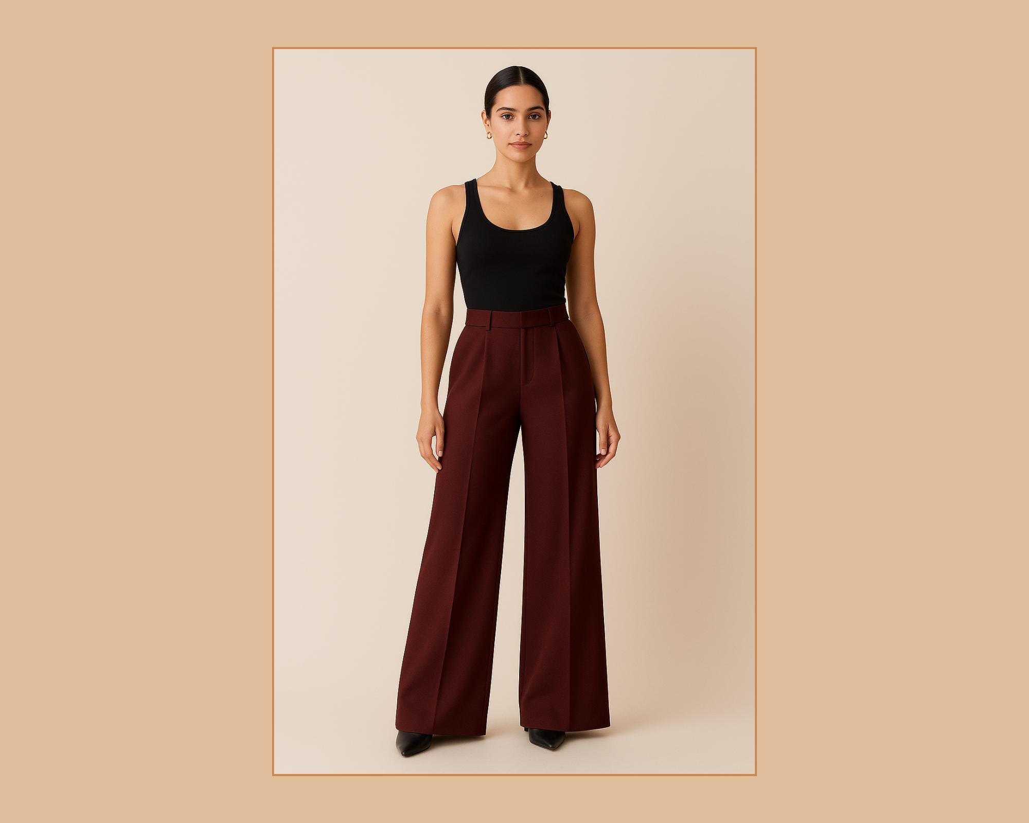 Wide Leg Trousers Sewing Pattern PDF: High Waist Pleated Pants (XXS-5XL ...