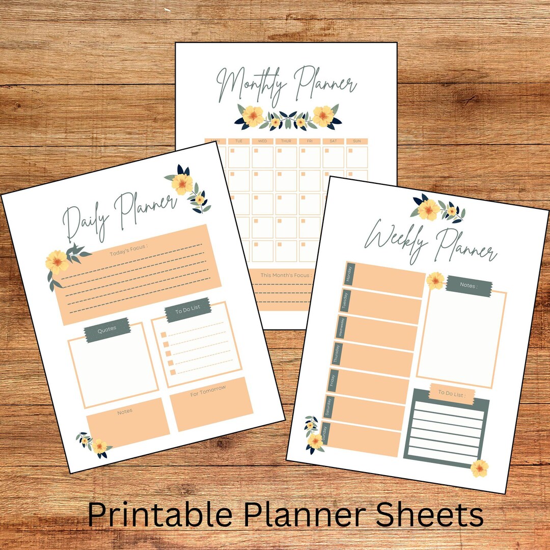 Floral Watercolor Planner – Daily, Weekly, Monthly (8.5x11 PDF Download ...