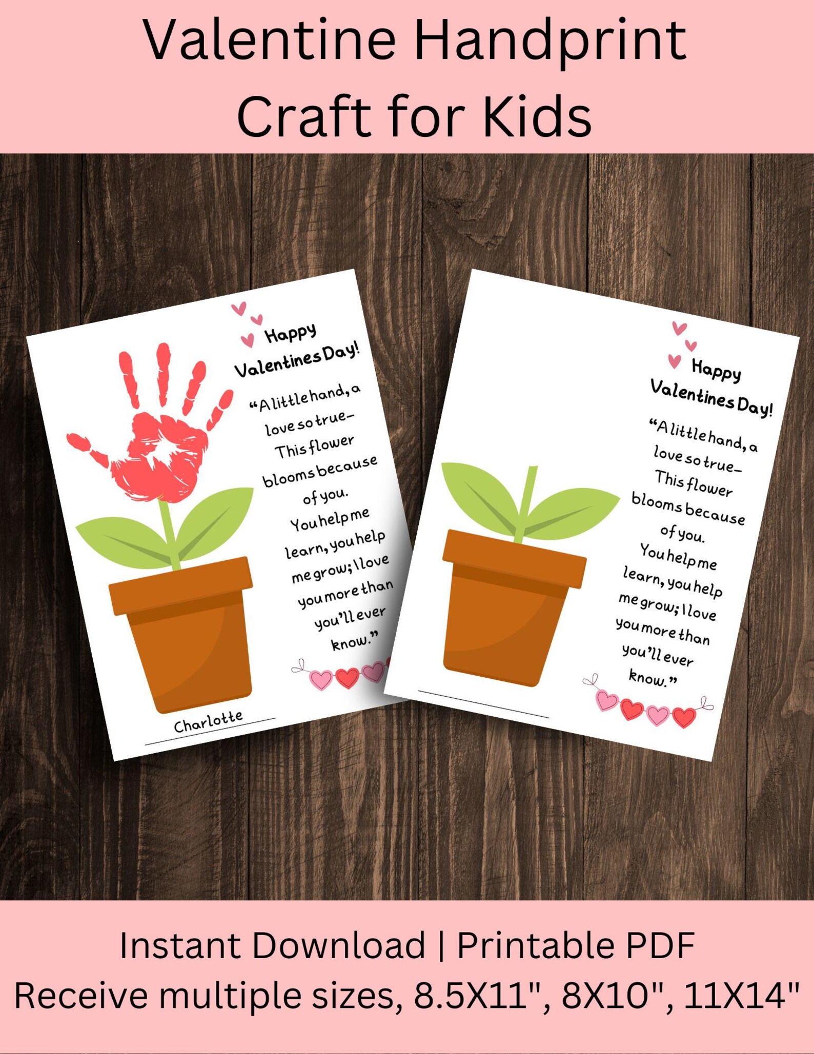 Valentine’s Day Handprint Flower Craft for Kids | Preschool Valentine ...
