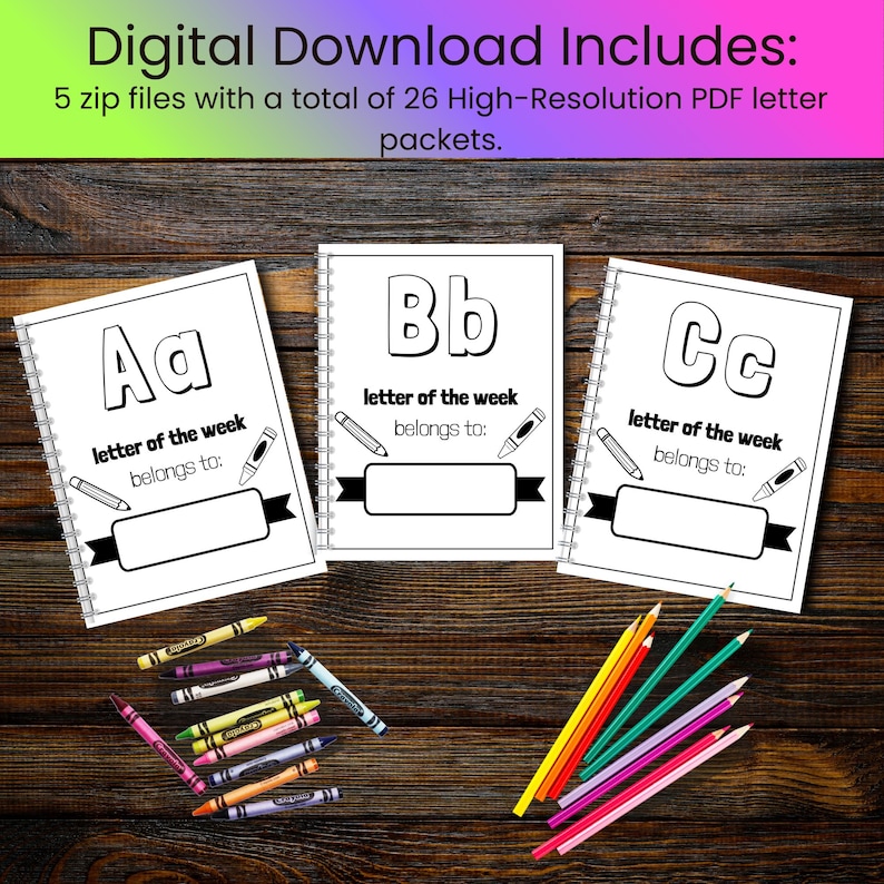 Letter of the Week Alphabet Pack A–Z | Preschool Worksheets | Digital ...