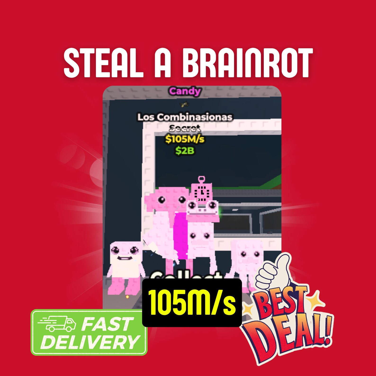 105m/s | Candy Los Combinasionas | SECRET - Steal a Brainrot / SAB ...