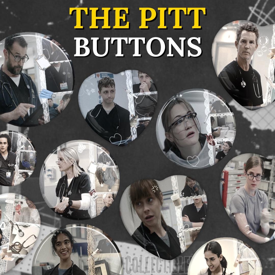 NEW the Pitt Character Button Pins | 2.25 Inch Dennis Whitaker Robby ...