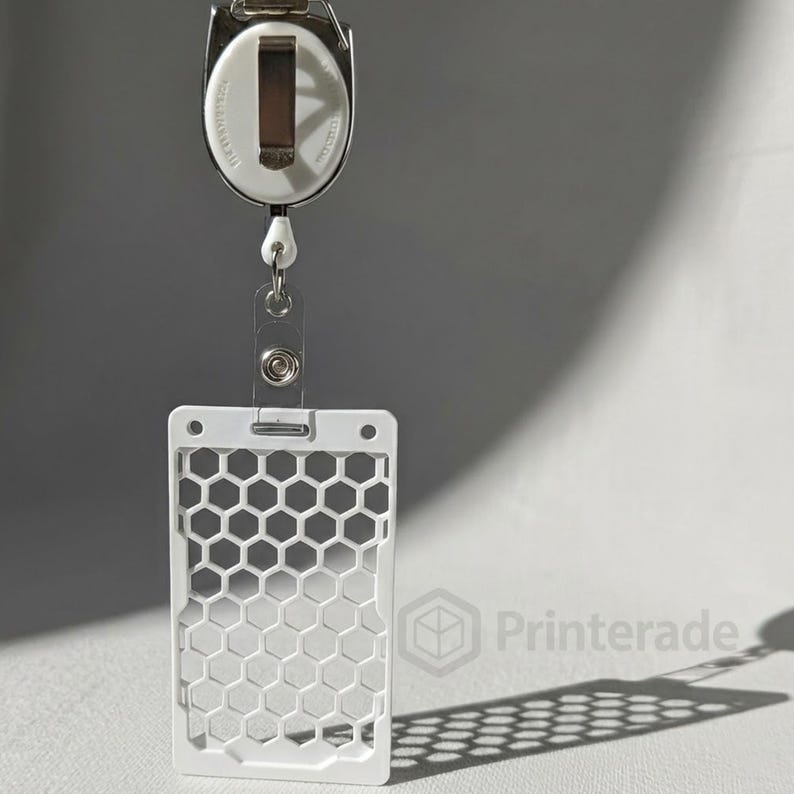 Personalized Honeycomb Vertical ID Badge Holder 3D Printed PLA Epoxy ...