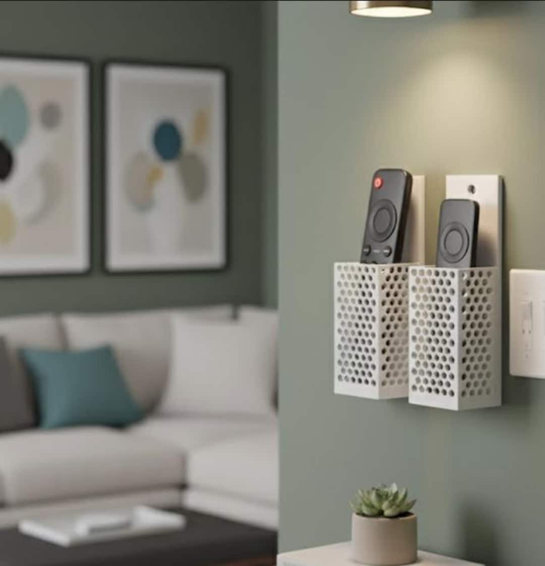 Modernized Mounted Remote Control Wall Holder - Modern TV Remote ...