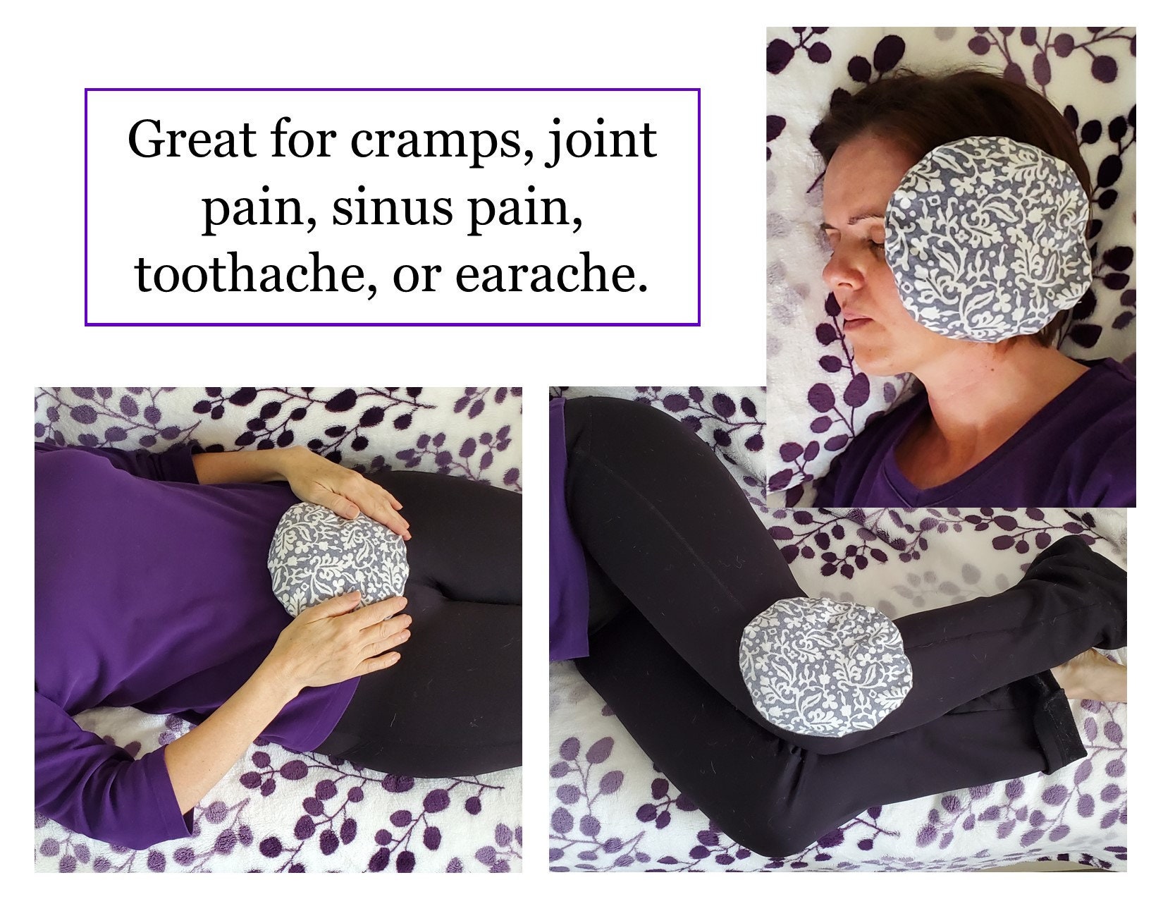 Microwavable Round Grain-filled Natural Heating Pad With Washable Cover ...