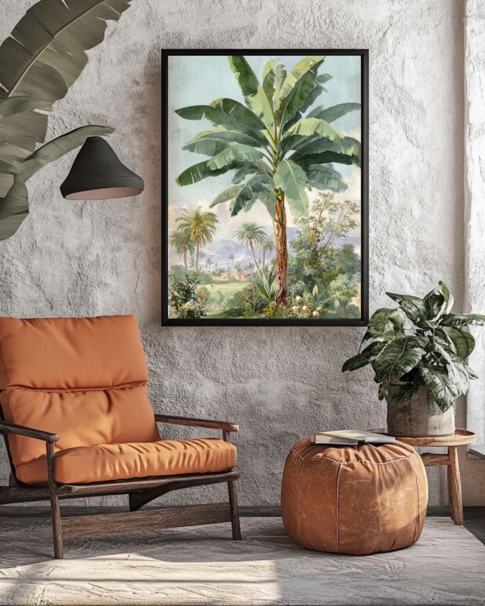 Vintage Banana Tree Watercolor Print: Muted Tropical Botanical Art - Etsy