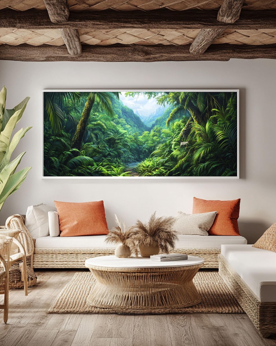 Tropical Rainforest Canvas Art: Lush Green Jungle Scene - Etsy