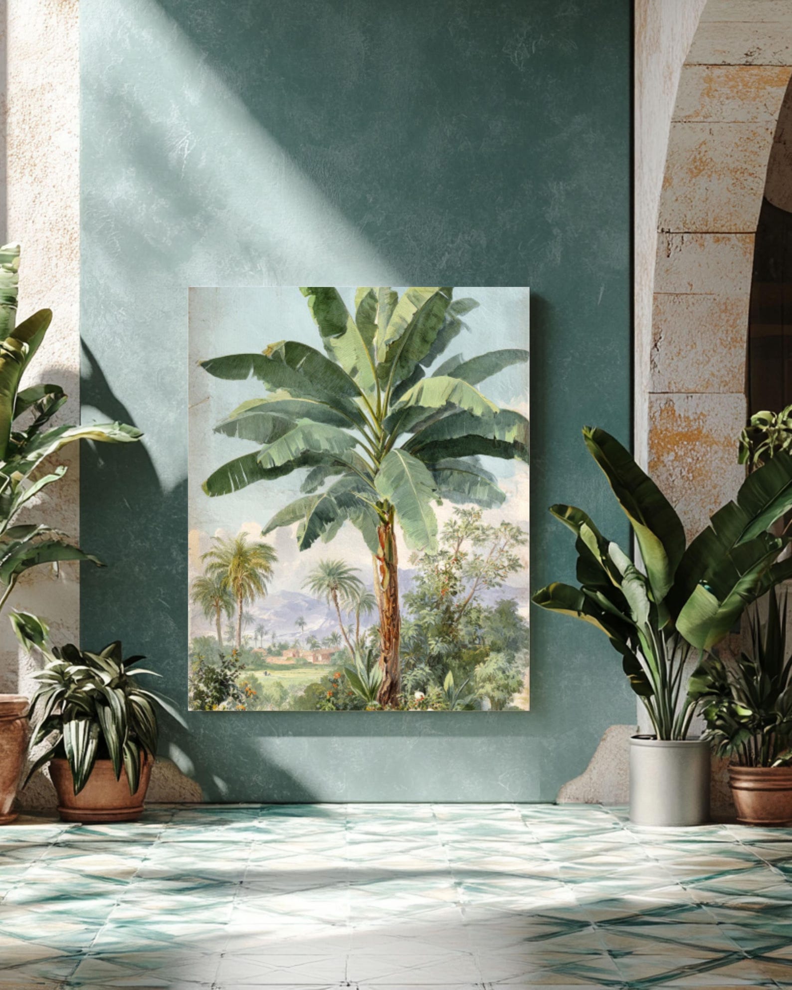 Vintage Banana Tree Watercolor Print: Muted Tropical Botanical Art - Etsy