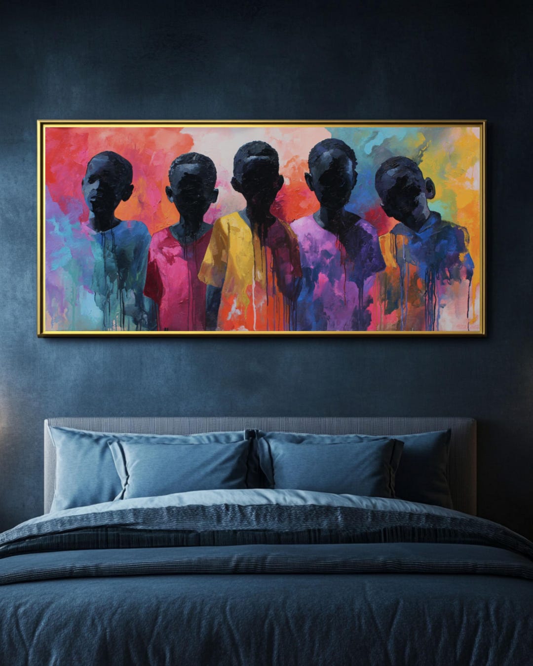 Surreal African Children Art Print: Abstract Drip Style Portrait - Etsy