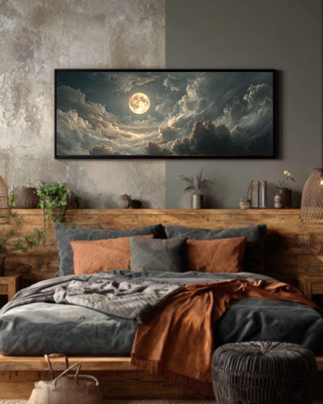 Full Moon Canvas Art – Rembrandt & Rubens Style Night Sky Print - Etsy