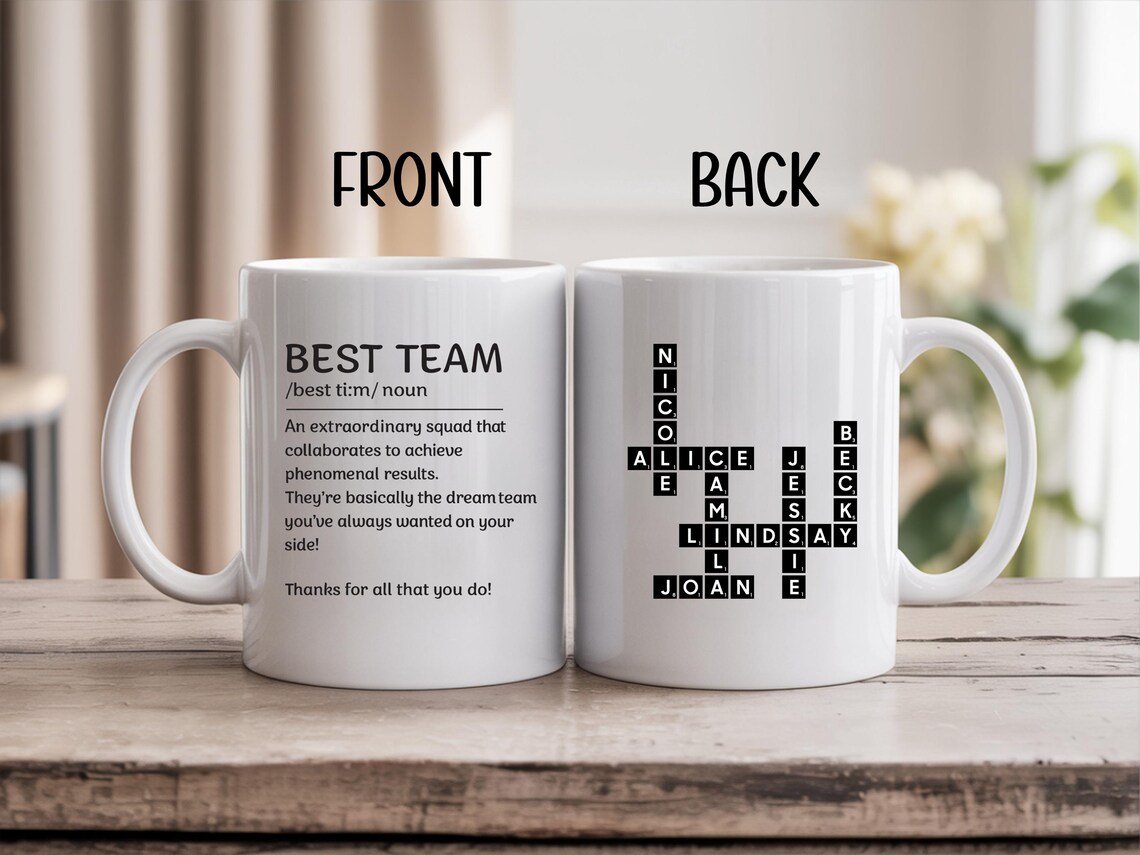 Personalized Best Team Scrabble Mug, Best Team Mug Scrabble Mug, Team ...