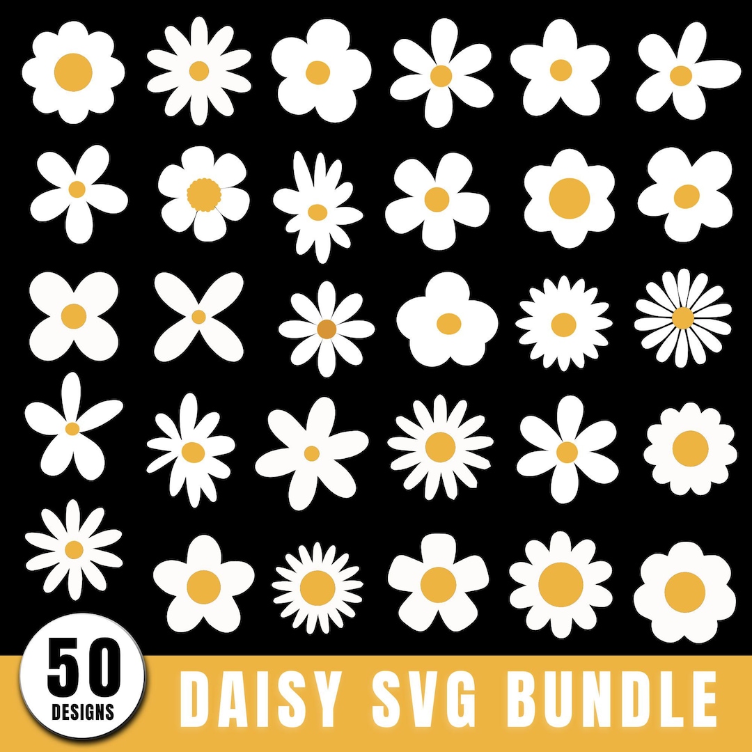 Daisy Svg Bundle, Daisy Flowers SVG, Daisy Flower Clipart, Flower Svg ...