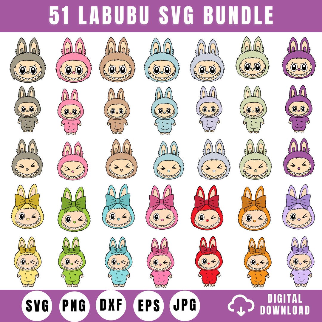 Labubu Svg Png Bundle, Cute Labubu Svg Labubu Png Svg, Labubu Character ...
