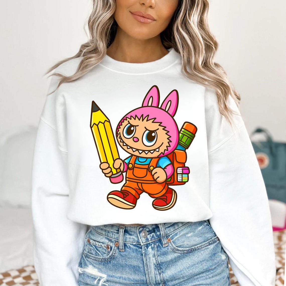 Labubu Back to School PNG SVG , Cute Monster Clipart Digital Download ...