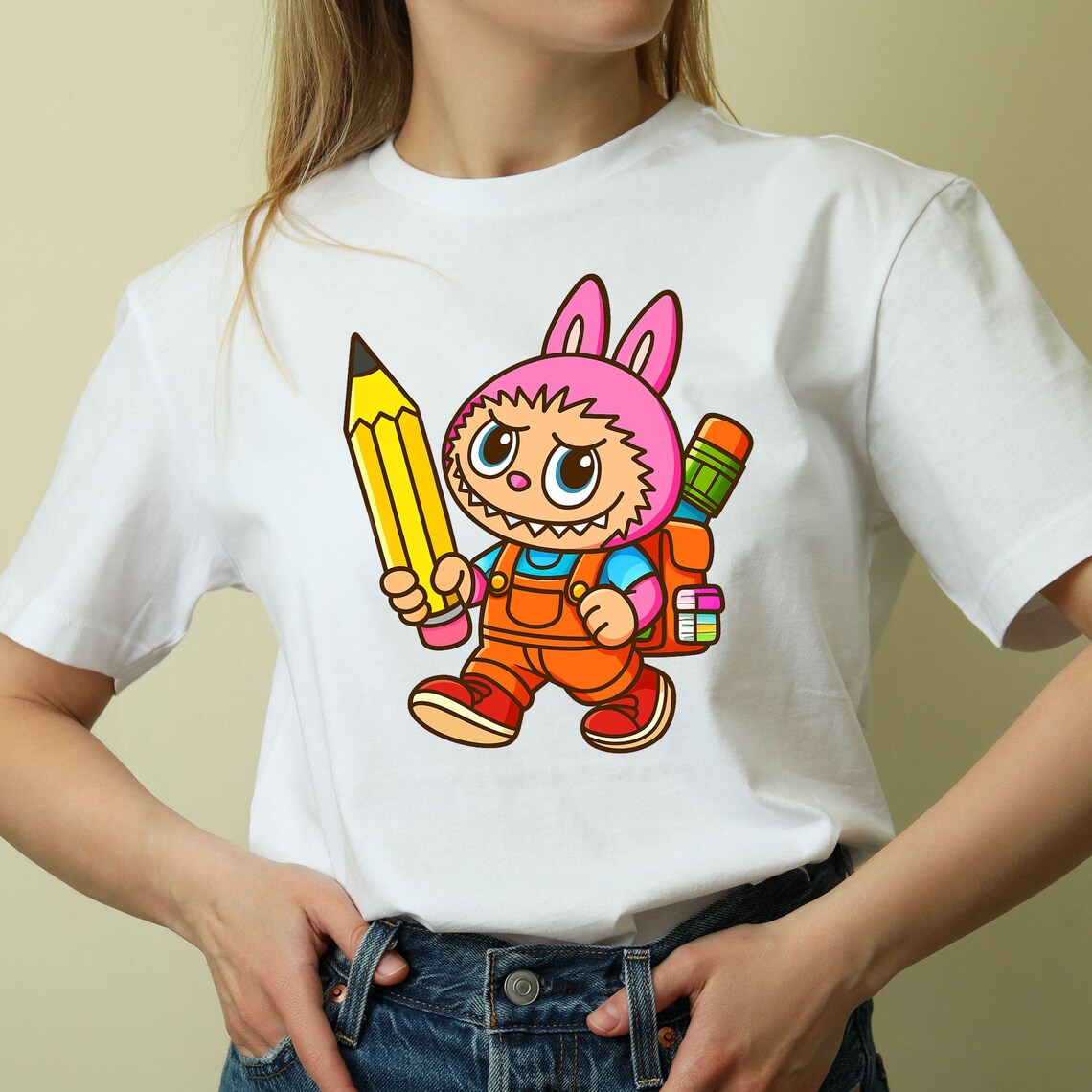 Labubu Back to School PNG SVG , Cute Monster Clipart Digital Download ...