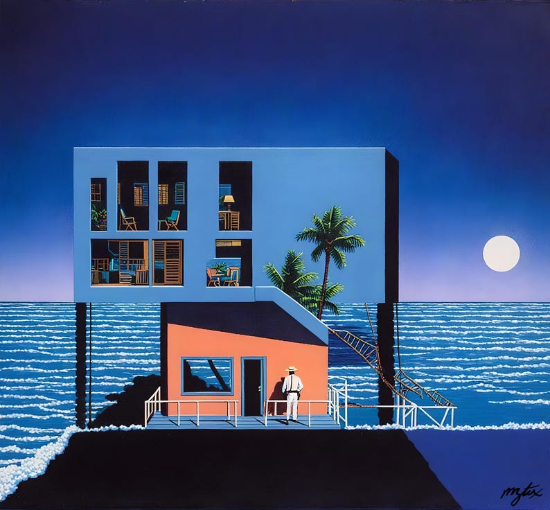 Sea Hotel Trois, Mr. Stix SIGNED PRINT Guy Billout X Hiroshi Nagai X ...