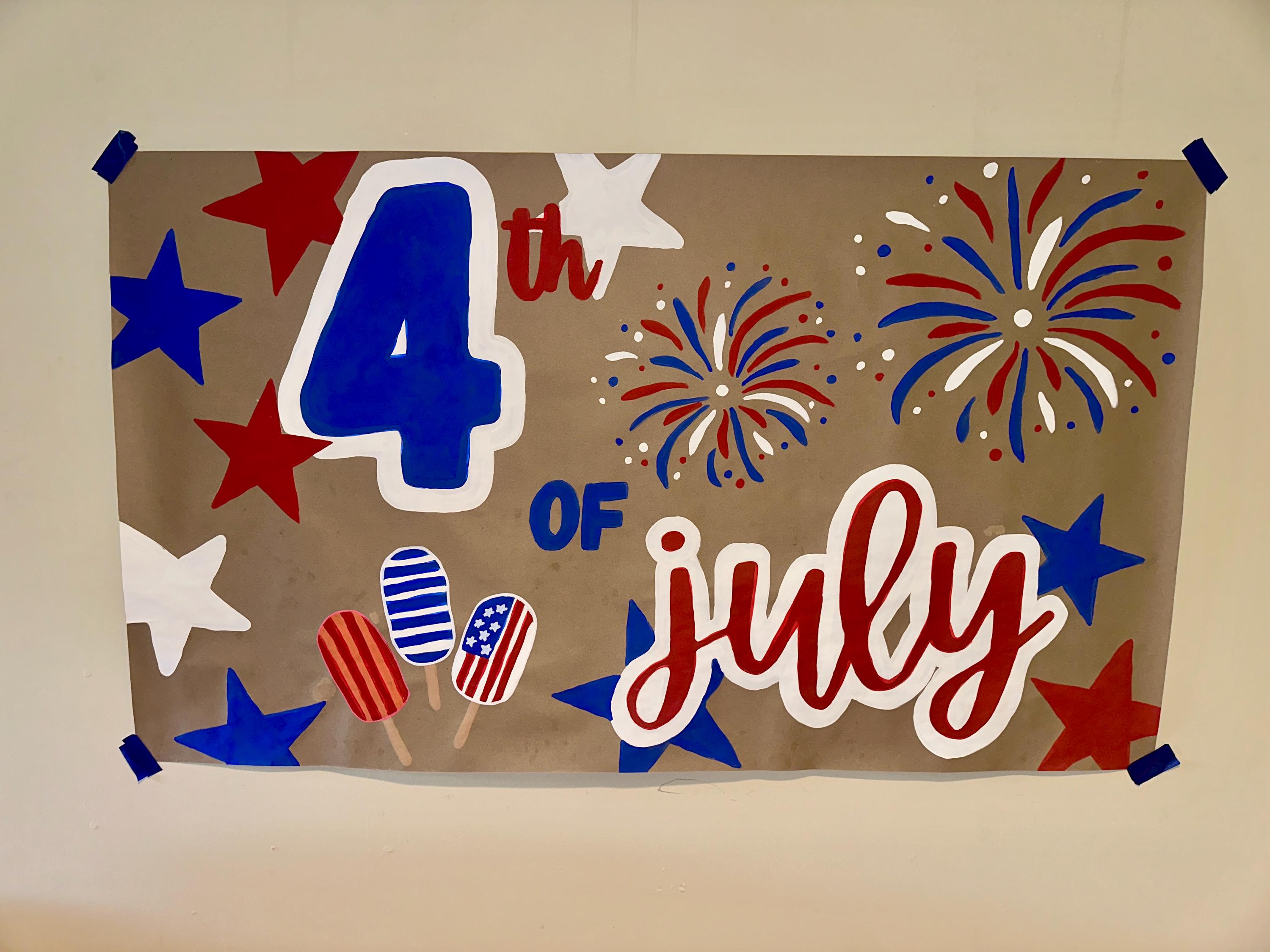 4th of July Firework Hand Painted Banner - Etsy