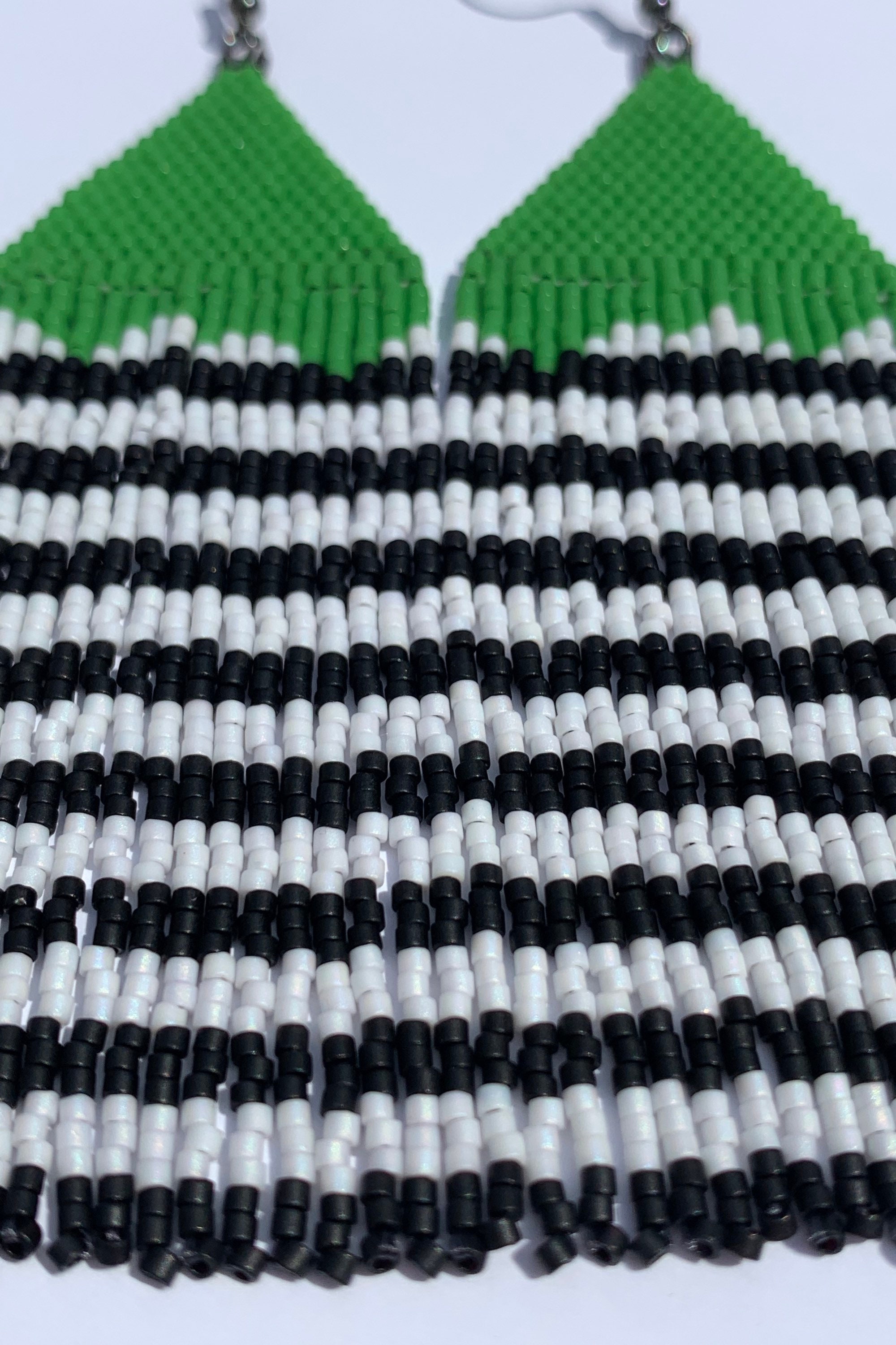 Tim Burton Earrings Sandworm Earrings Handmade Beaded Fringe Earrings ...