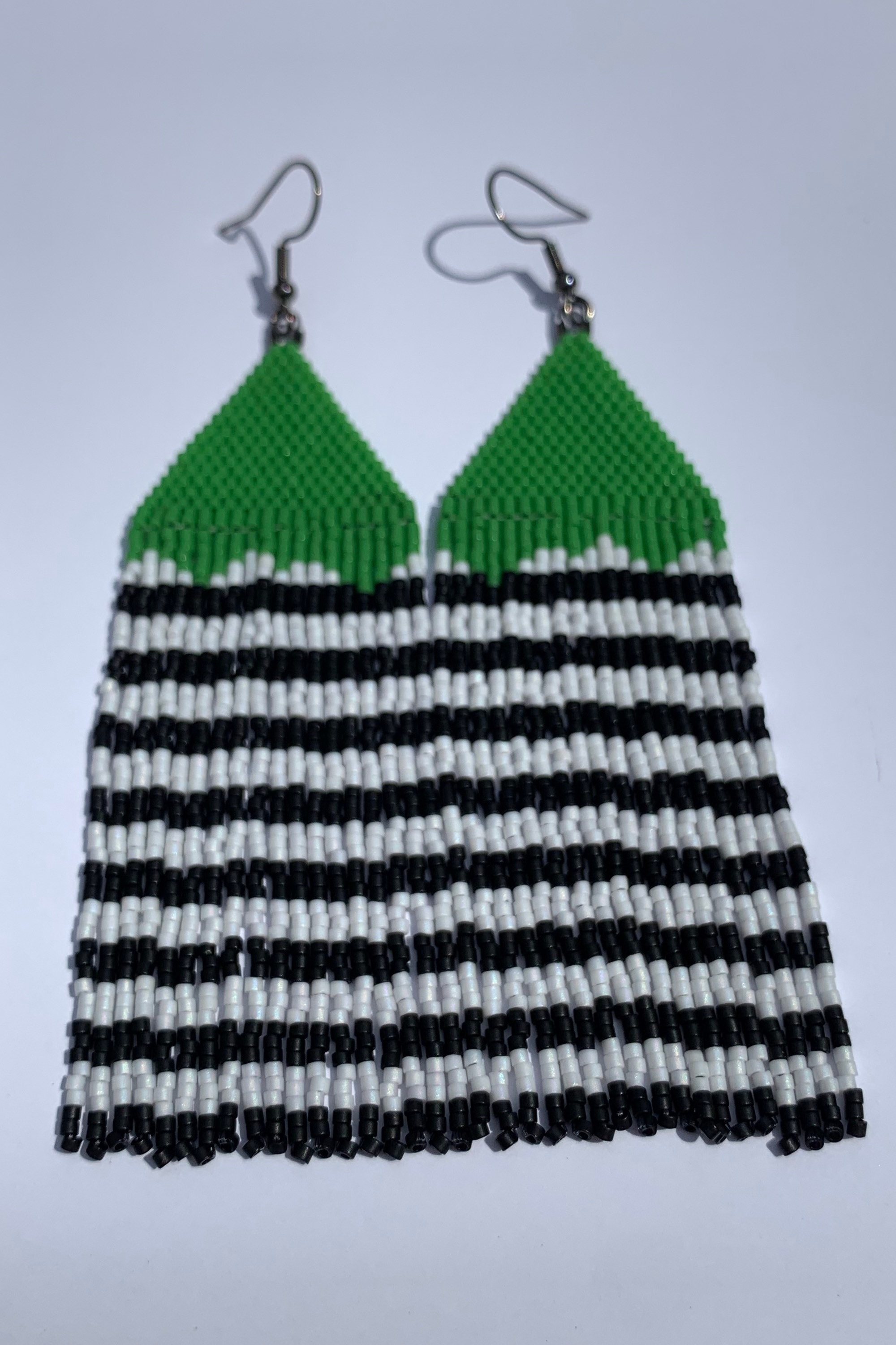 Tim Burton Earrings Sandworm Earrings Handmade Beaded Fringe Earrings ...