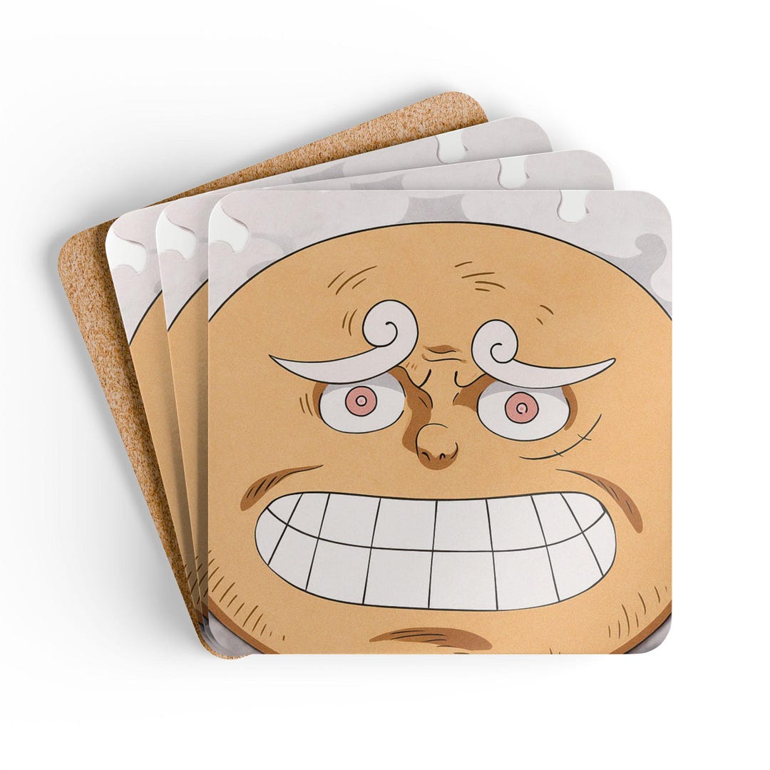 Anime Coaster Set – One Piece Luffy Design | Funny Squashed Luffy ...