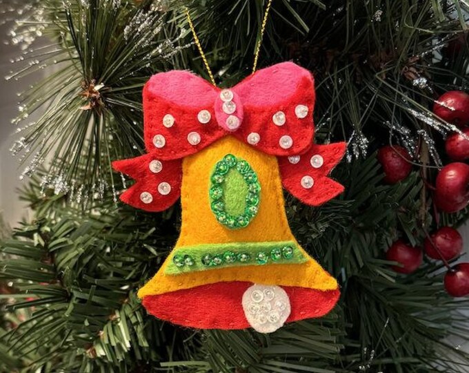 Felt Bell Christmas Ornament - Etsy