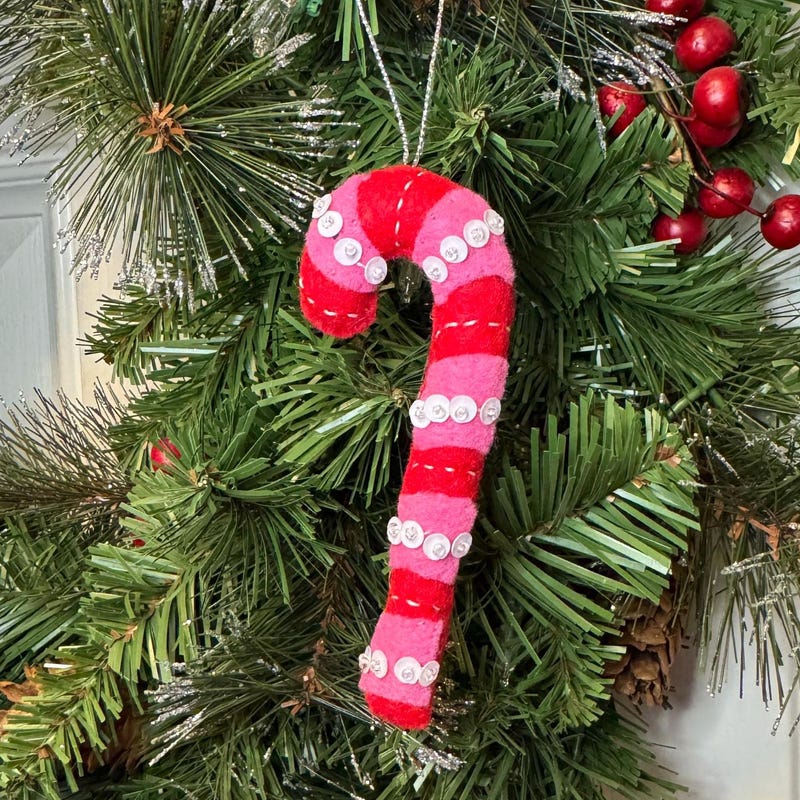 Candy Cane Felt Ornaments - Etsy Canada