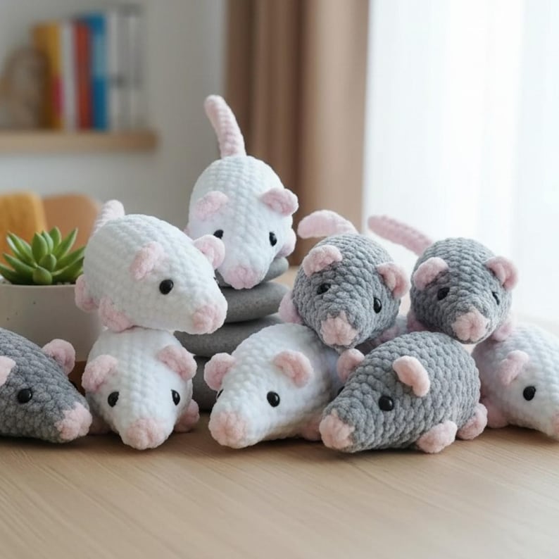 No Sew Rat Crochet Pattern PDF Easy Mouse Amigurumi Plushie Pocket ...