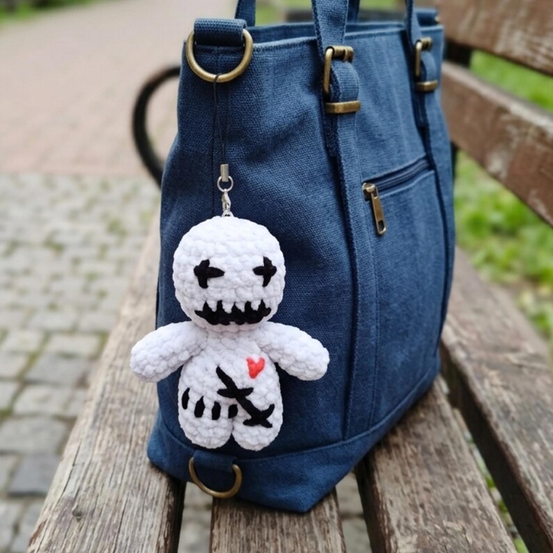 Voodoo Doll Crochet Pattern No Sew Amigurumi Halloween Plush Keychain ...