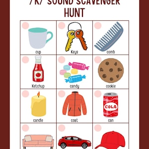 Letter K Sound Scavenger Hunt – Printable Articualtion Practice - Etsy
