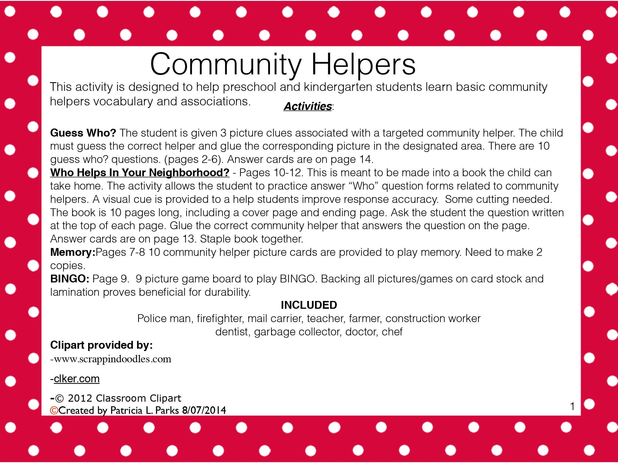 Community Helpers Digital Activity | Speech Therapy Printable ...
