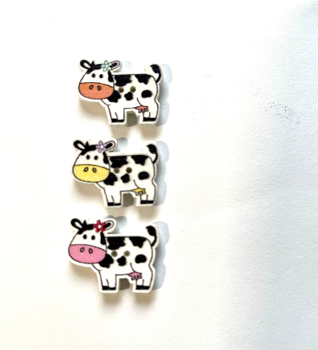 Cow Magnet Set, Wood With Assorted Colors 3 Piece Set, White Cows - Etsy