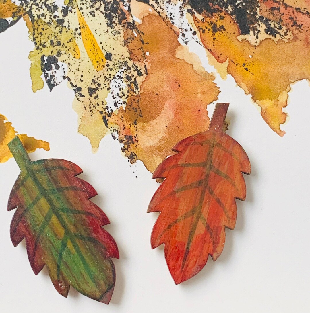 Leaf Magnet Set Artisan Hand Painted Wood Magnets / Autumn Leaf Magnet ...