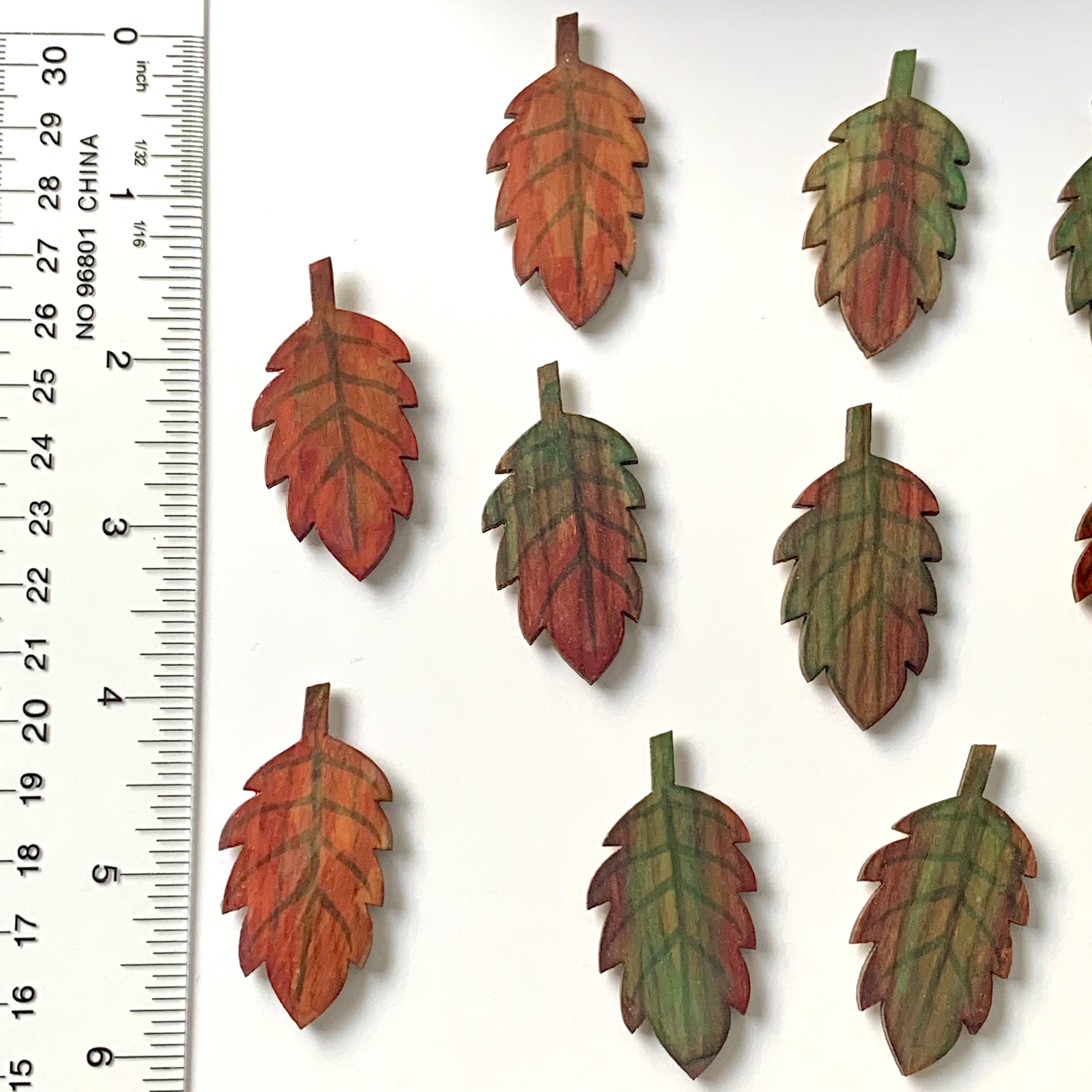 Leaf Magnet Set Artisan Hand Painted Wood Magnets / Autumn Leaf Magnet ...