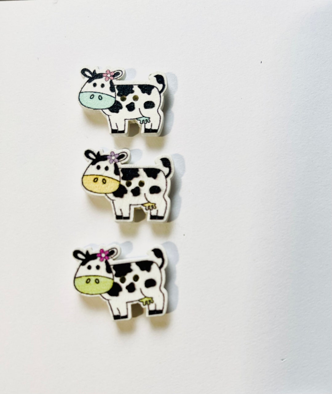 Cow Magnet Set, Wood With Assorted Colors 3 Piece Set, White Cows - Etsy